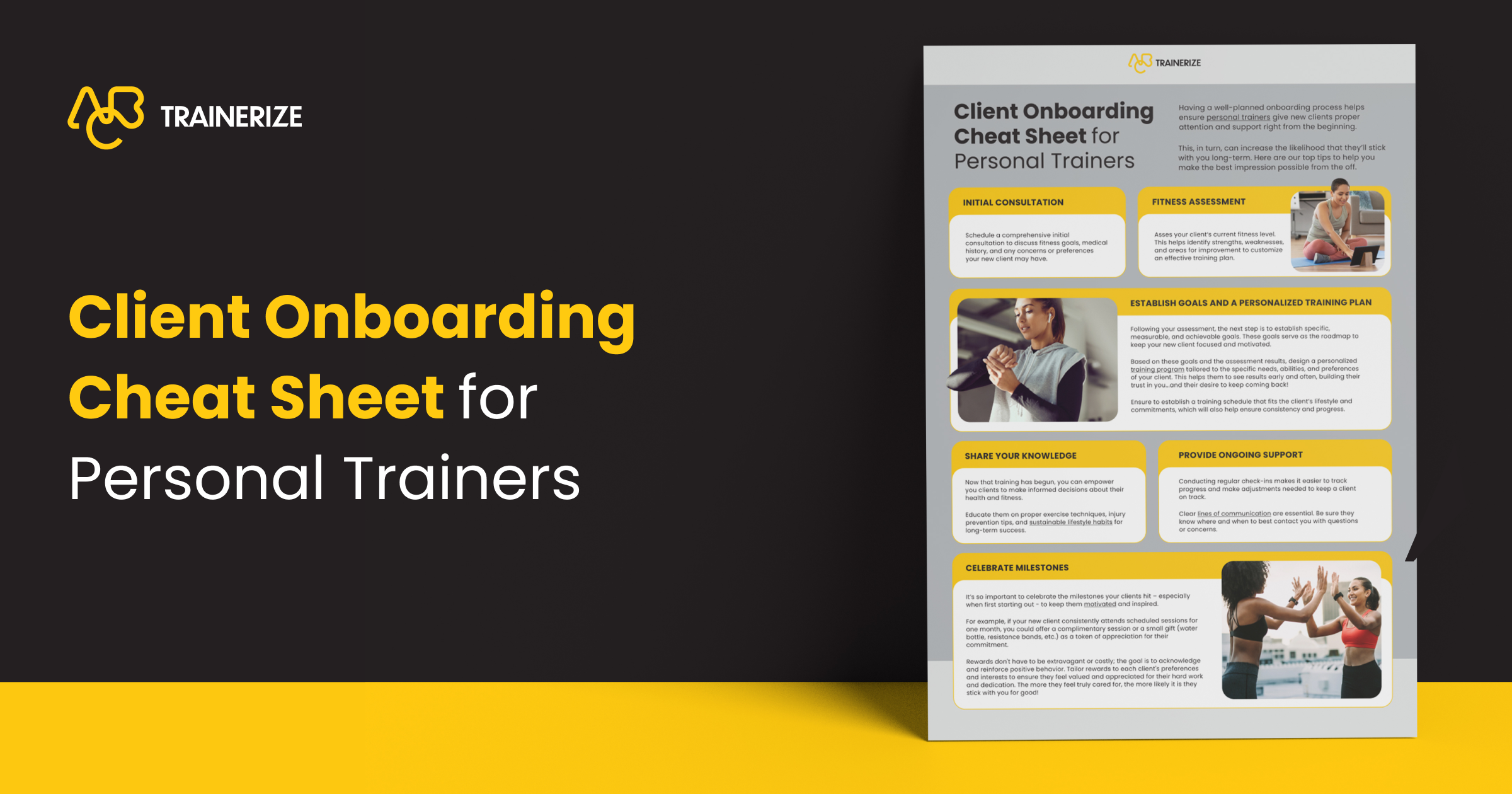 Client Onboarding Cheat Sheet for Personal Trainers | FREE RESOURCE